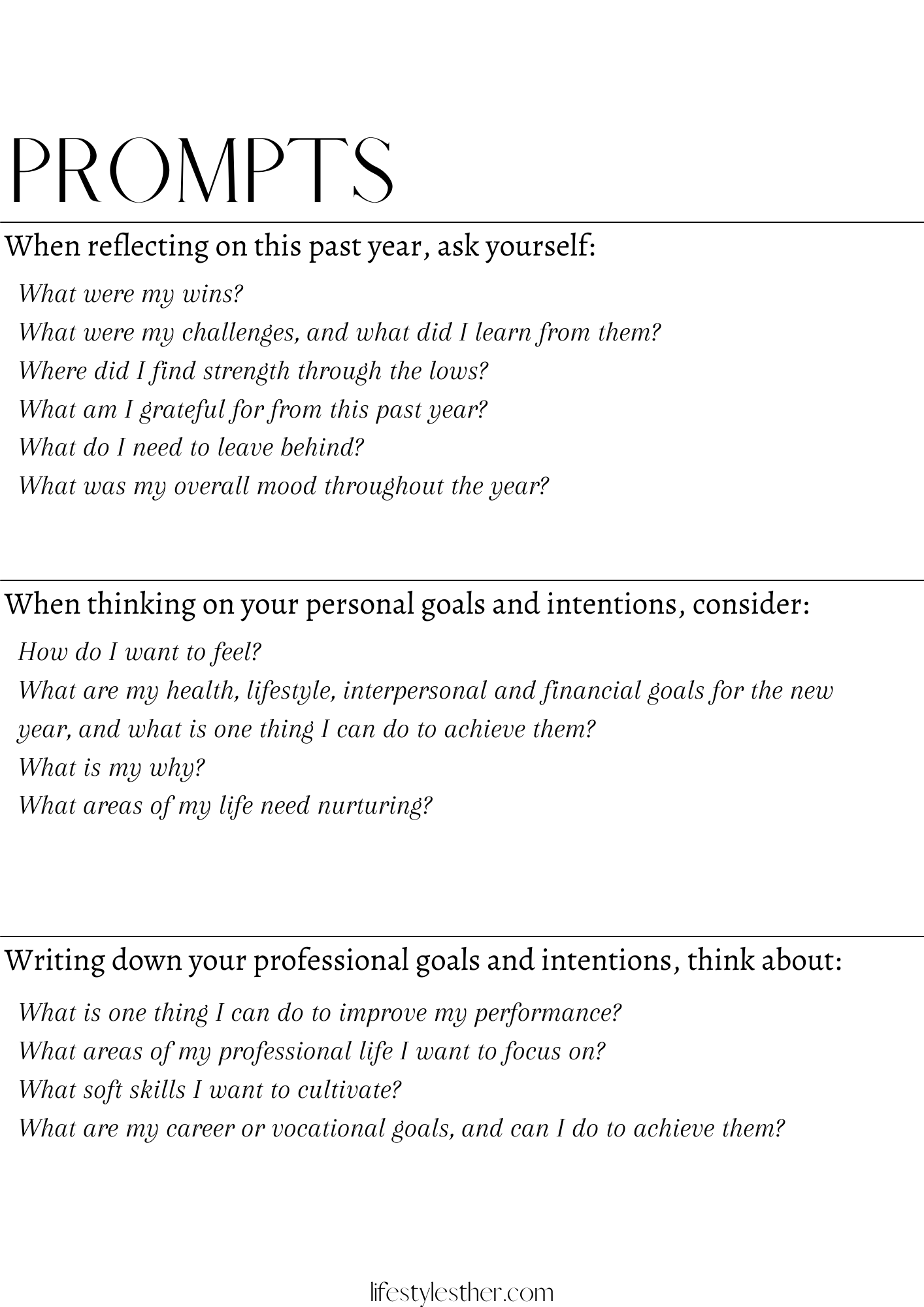 Setting Intentions in 2022 — LIFESTYLESTHER