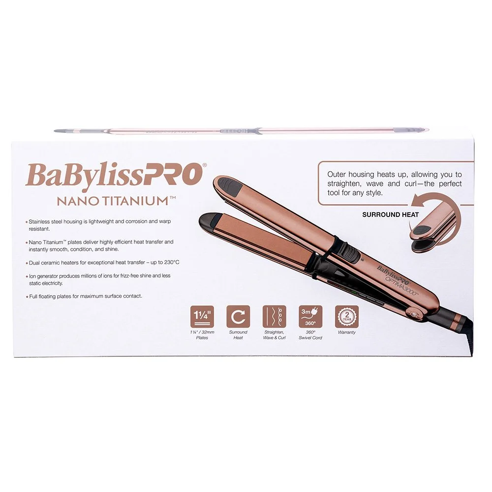 BaBylissPRO Nano Titanium Optima 3000 Hair Straightener | BaBylissPRO ...