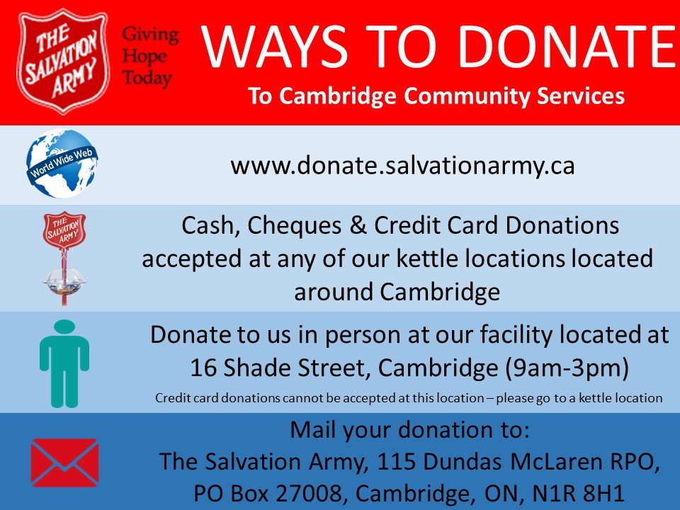 Community Services — The Salvation Army Cambridge Citadel
