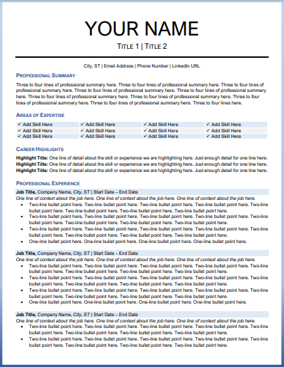 Resume Templates — Certified Resume Strategist