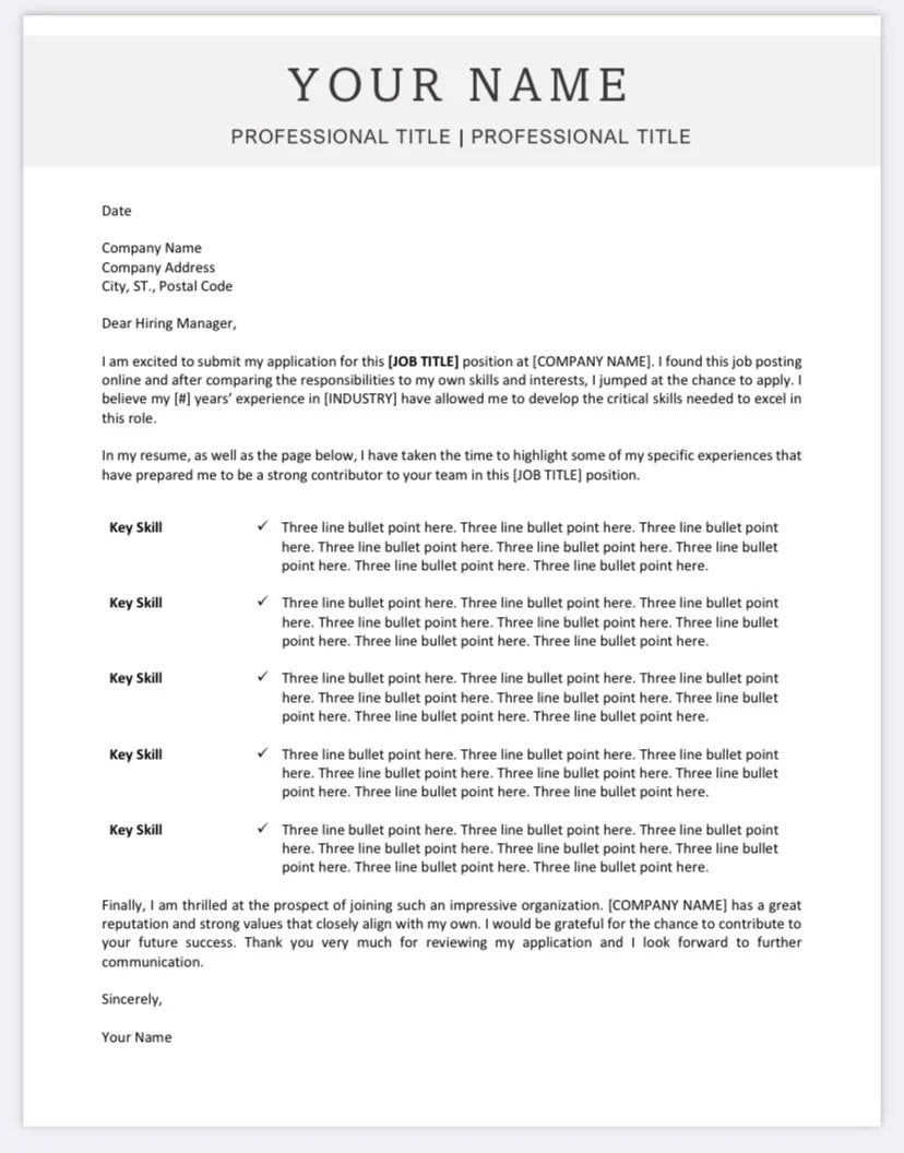 Format Of Resume Cover