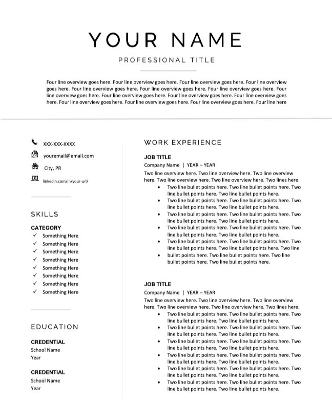 Resume Templates — Certified Resume Strategist