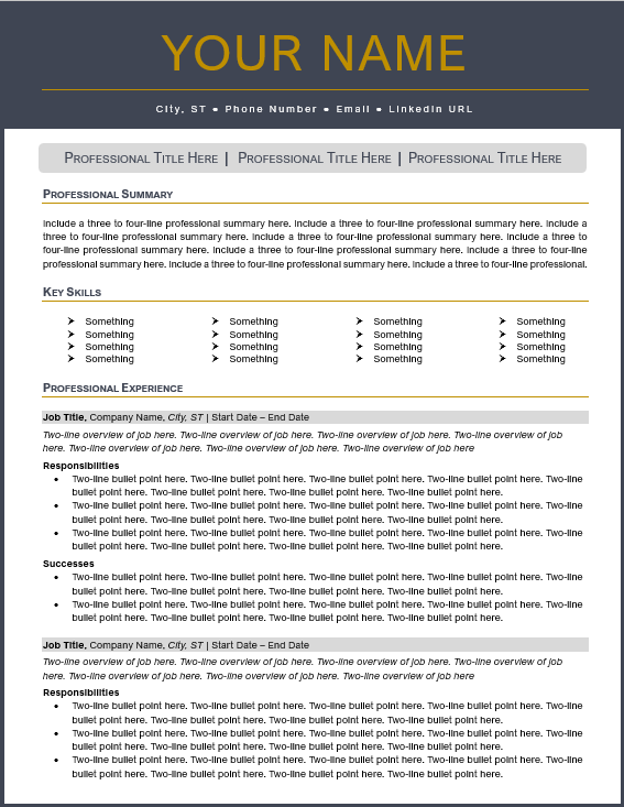 Resume Templates — Certified Resume Strategist