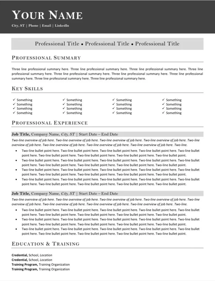Resume Templates — Certified Resume Strategist