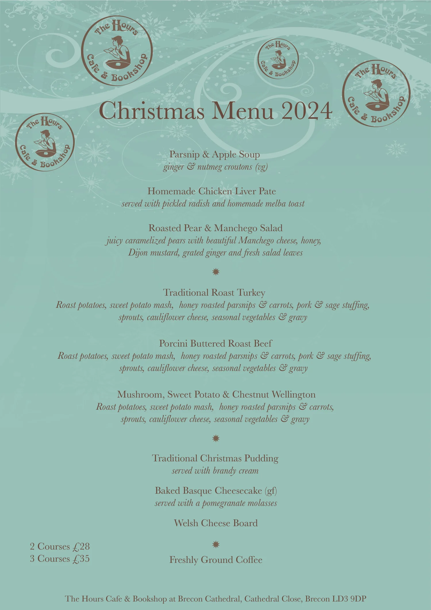 Christmas Lunch at Brecon Cathedral — The Hours Cafe & Bookshop