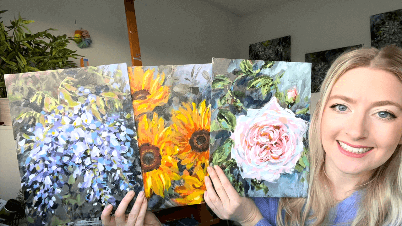 Floral Acrylic Painting Tutorial For Beginners — Katie Jobling