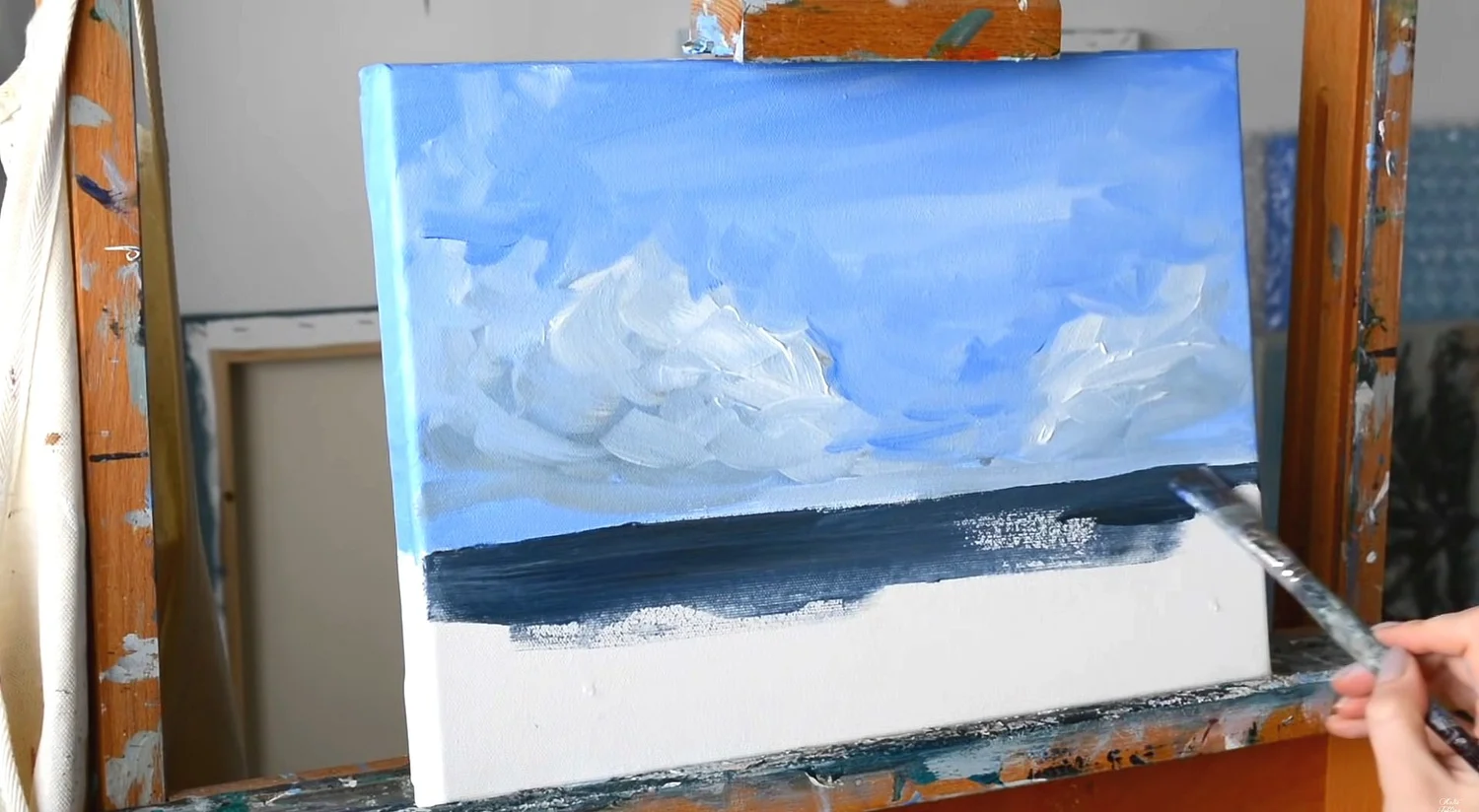 Acrylic Seascape Painting: A Two-Color Technique Tutorial — Katie Jobling