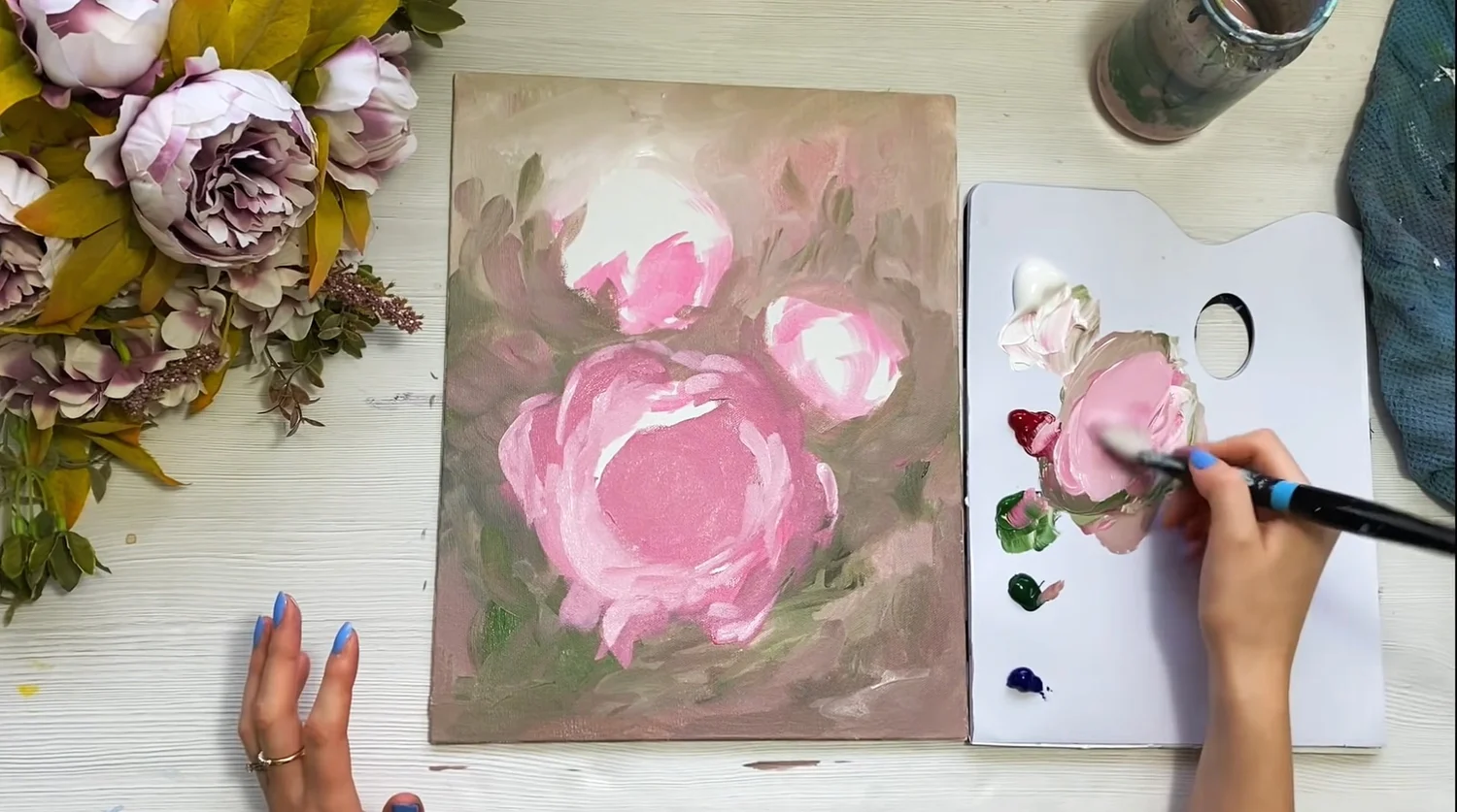 Floral Acrylic Painting Tutorial For Beginners — Katie Jobling