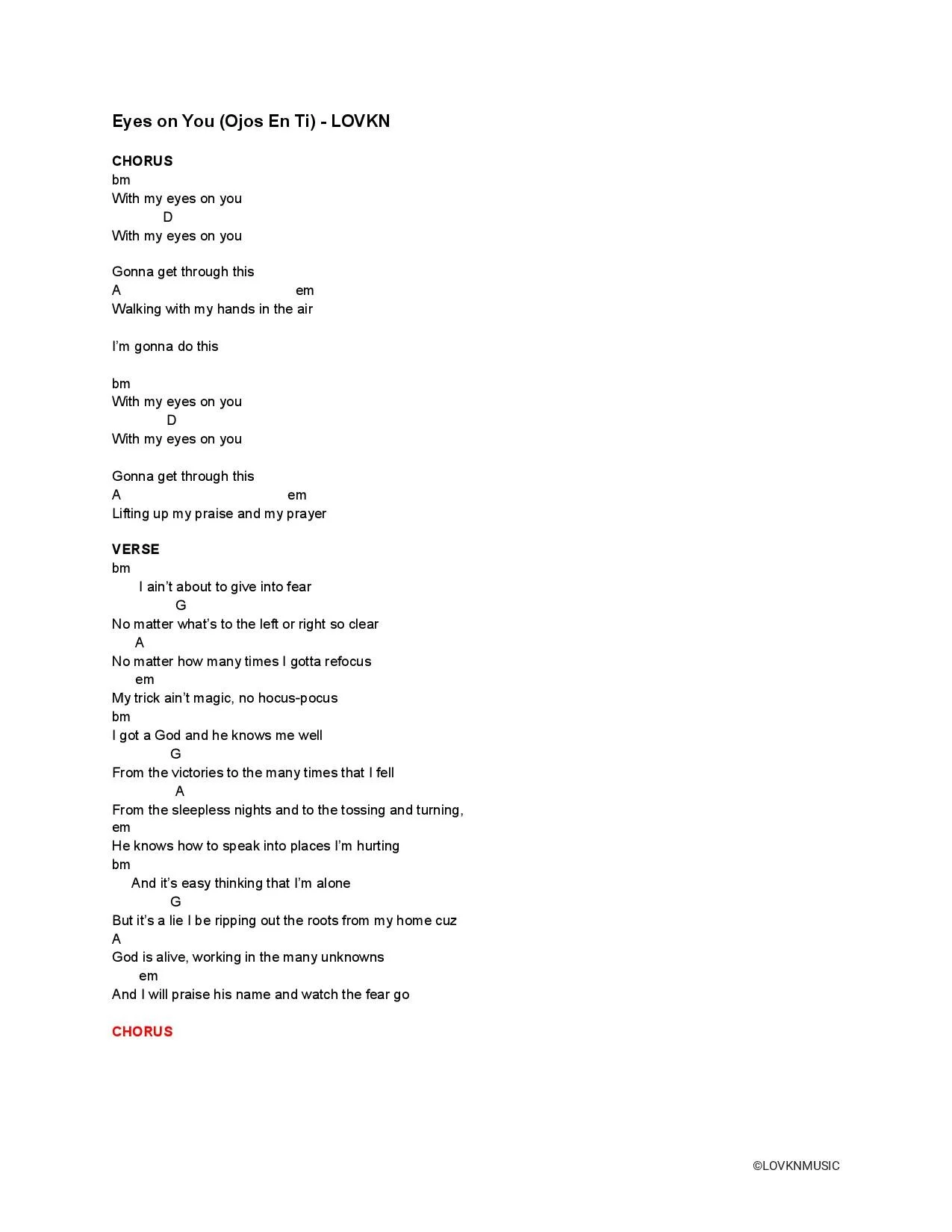 Over You Guitar Chords