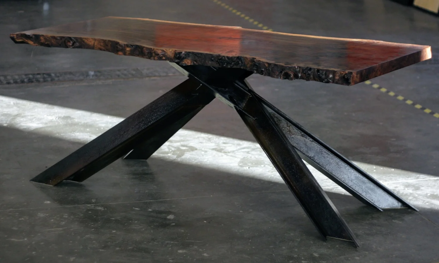 Steel Beam Slab Table — Never Stop Building - Crafting Wood with ...