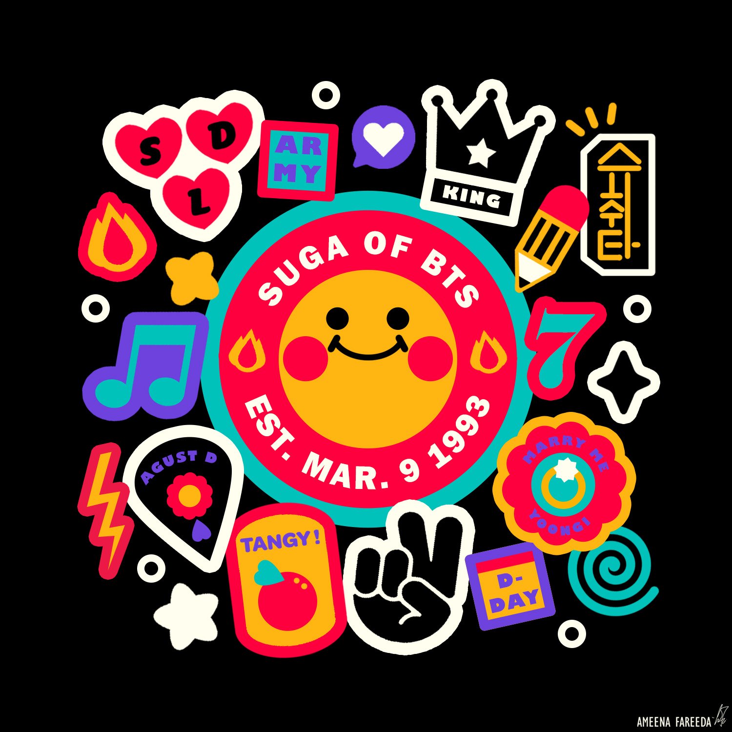 Sticker Core — Ameena Fareeda Art