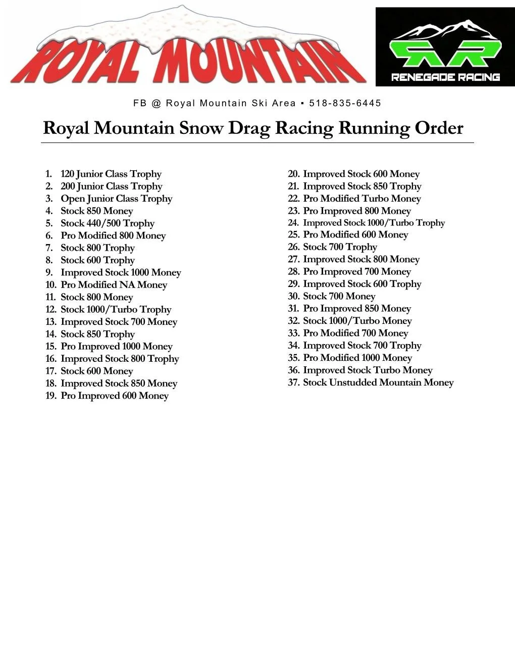 Royal Mountain Snow Drags — Royal Mountain Ski Area