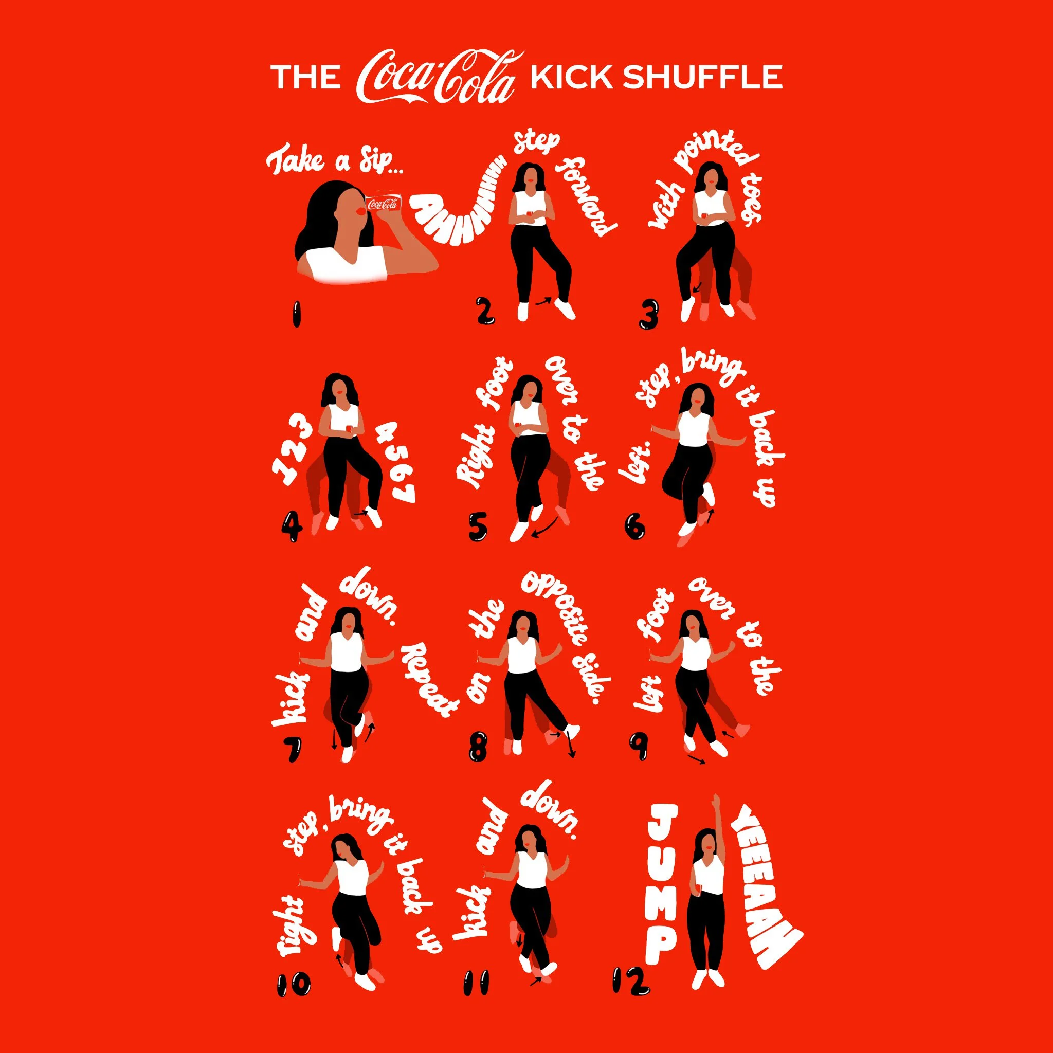 Coca-Cola Dance Card Illustration and Typography — Jasmin Sehra