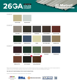 26 Gauge Color Chart — Metroll
