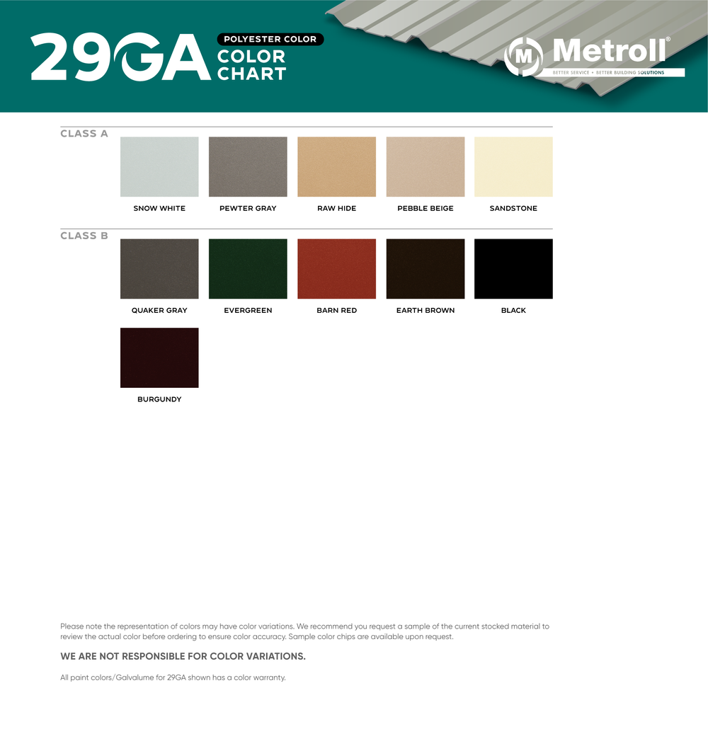 29 Gauge Polyester — Metroll