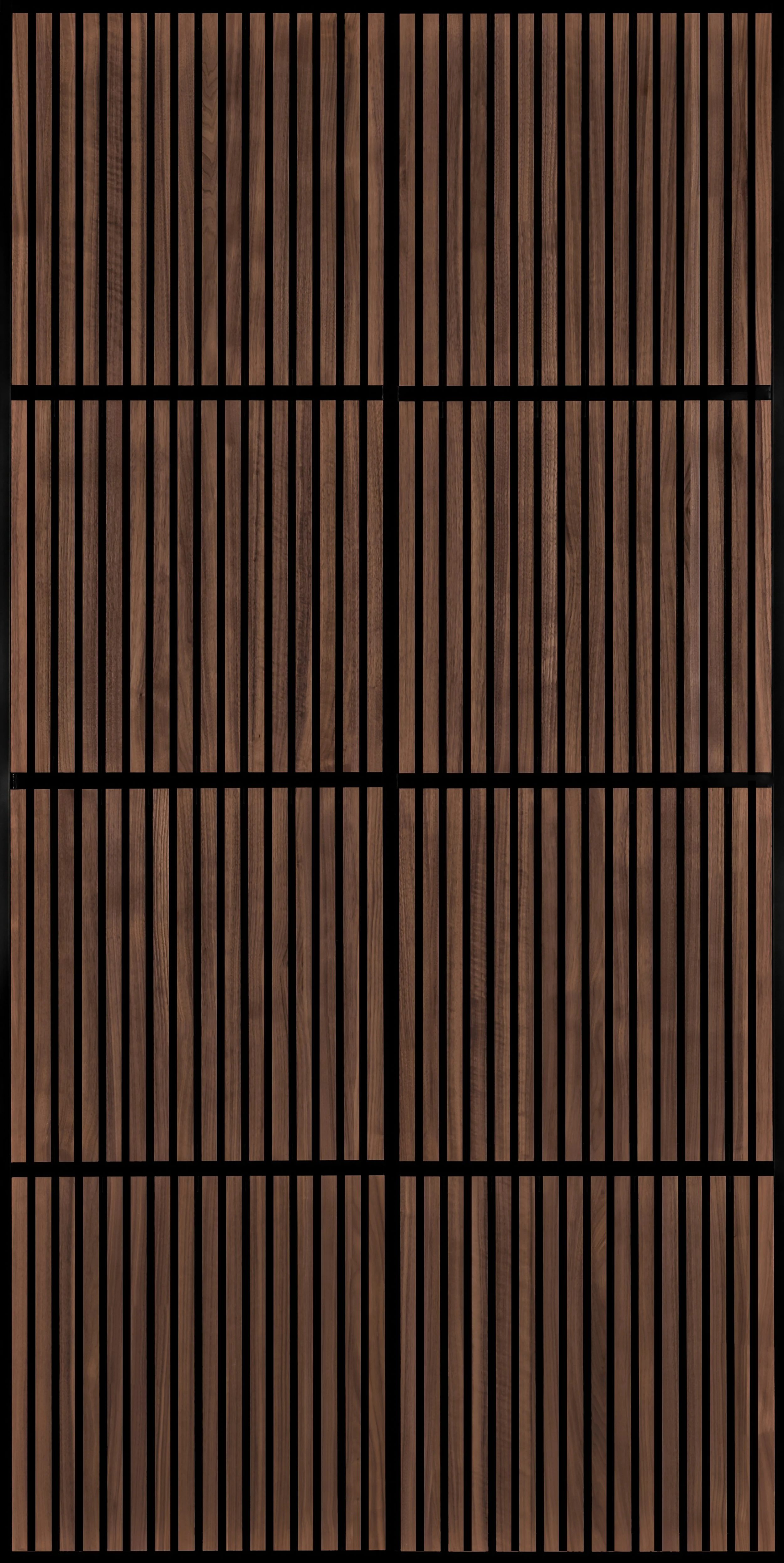 Linear Ceiling Walnut — Stacked Wood Walls