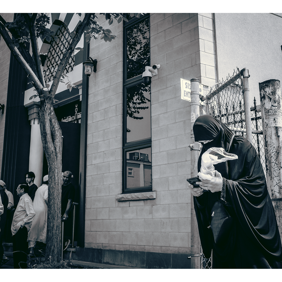 Mosque entrance, the Danforth, August 6 — MAX MACDONALD