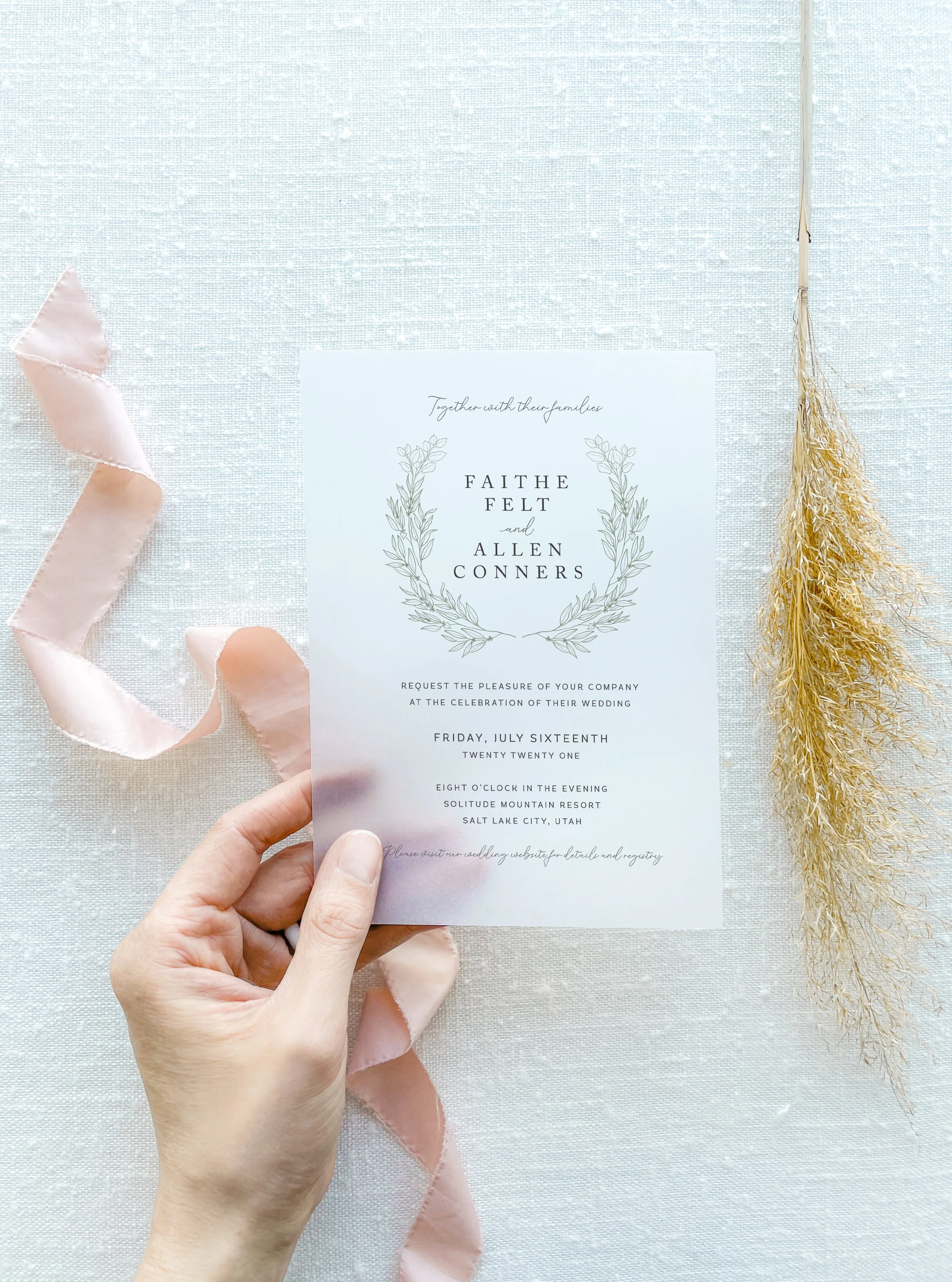 Vellum Wedding Invitations — Anthology Print