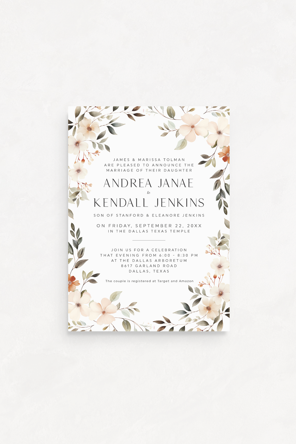 Anthology Print Custom and Affordable Wedding Invitations