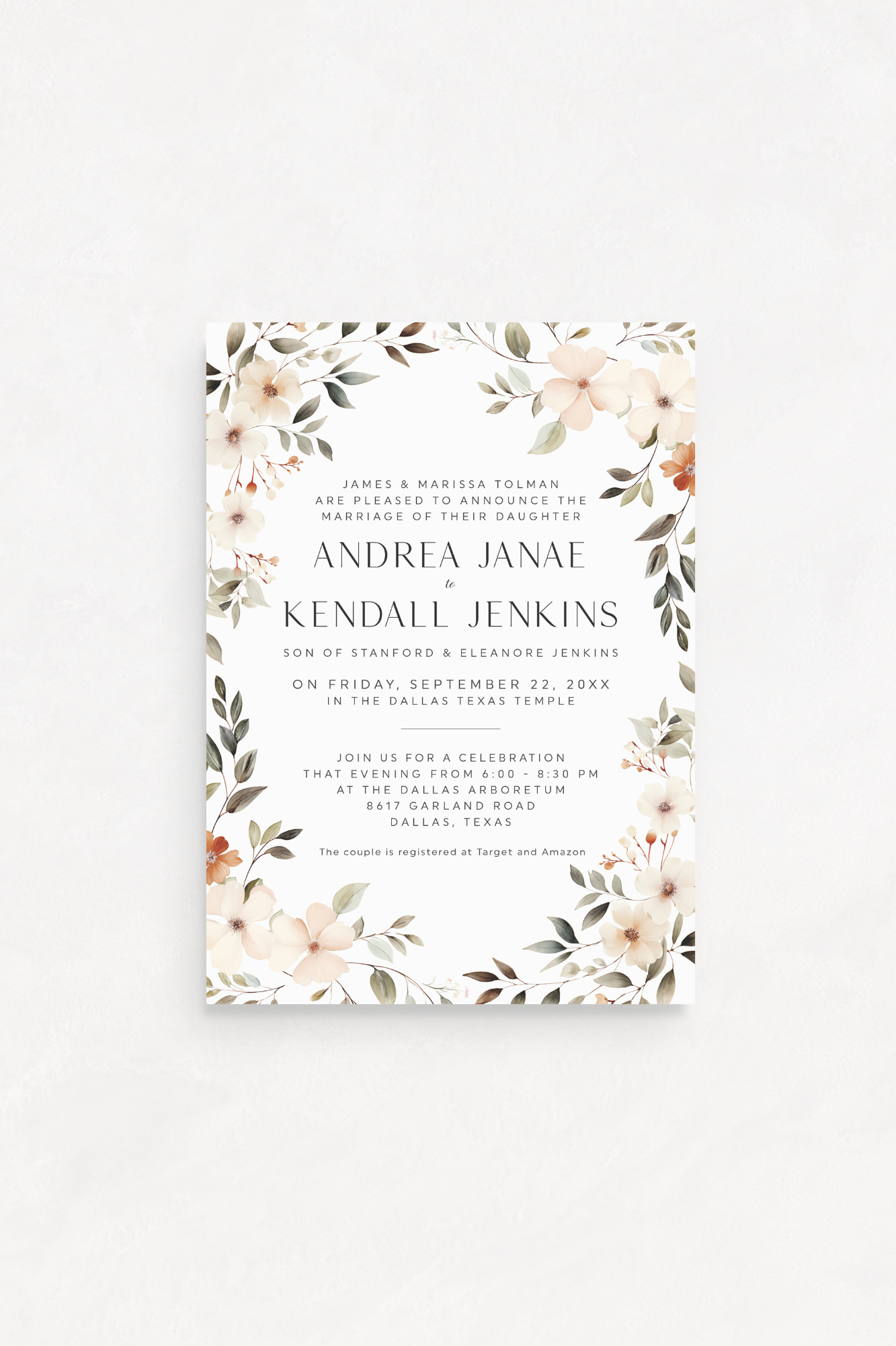 Anthology Print Custom and Affordable Wedding Invitations