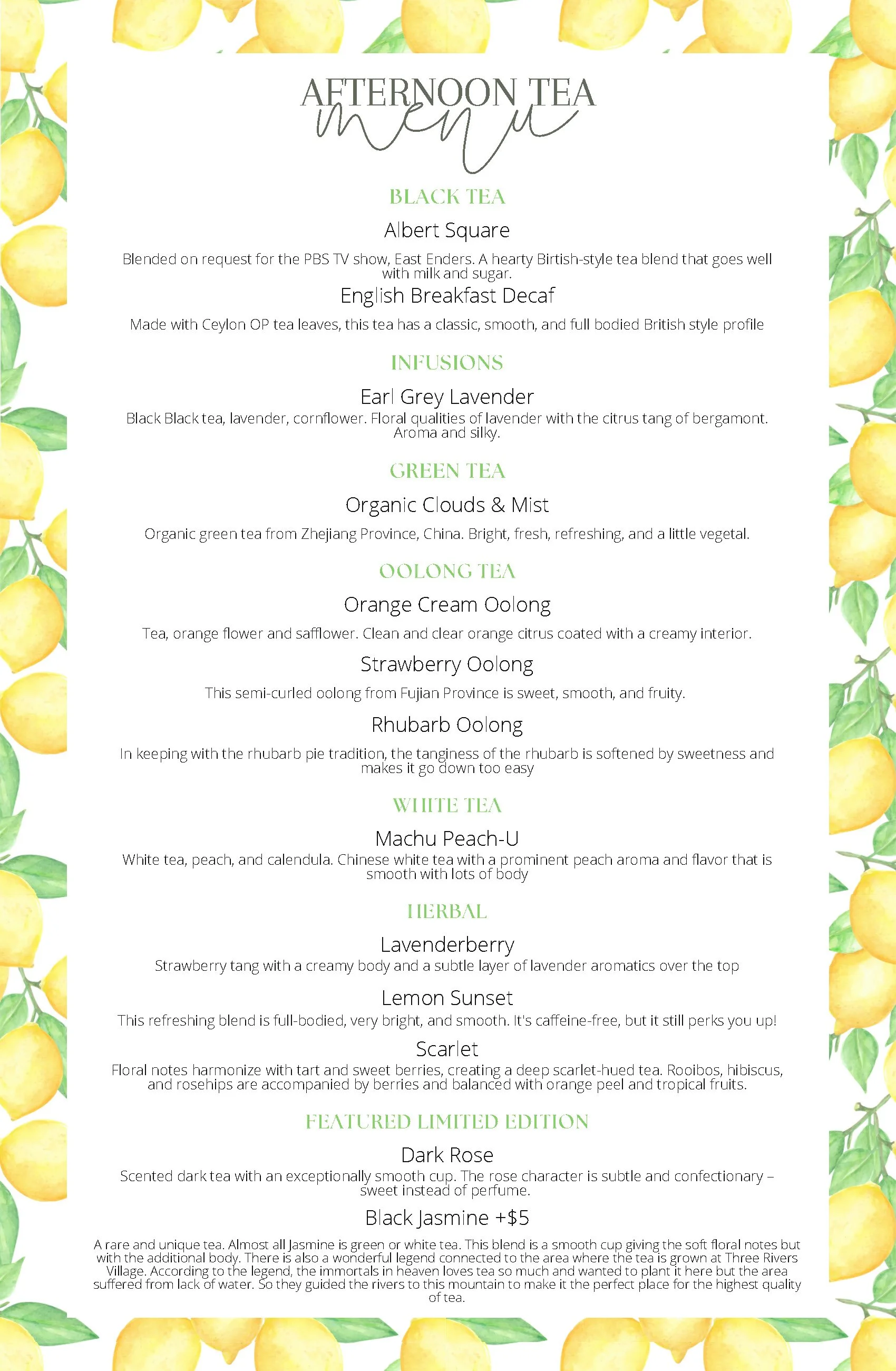 Afternoon Tea Take-Out — The Lynhall