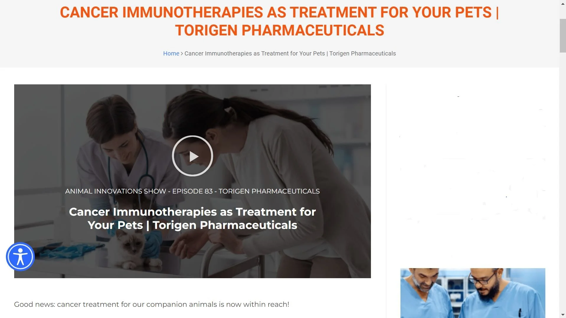 Recent Company Updates — Torigen Pharmaceuticals