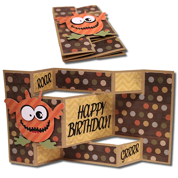 JLD-Monster Birthday Tri-Shutter Card — JamieandJenn.com