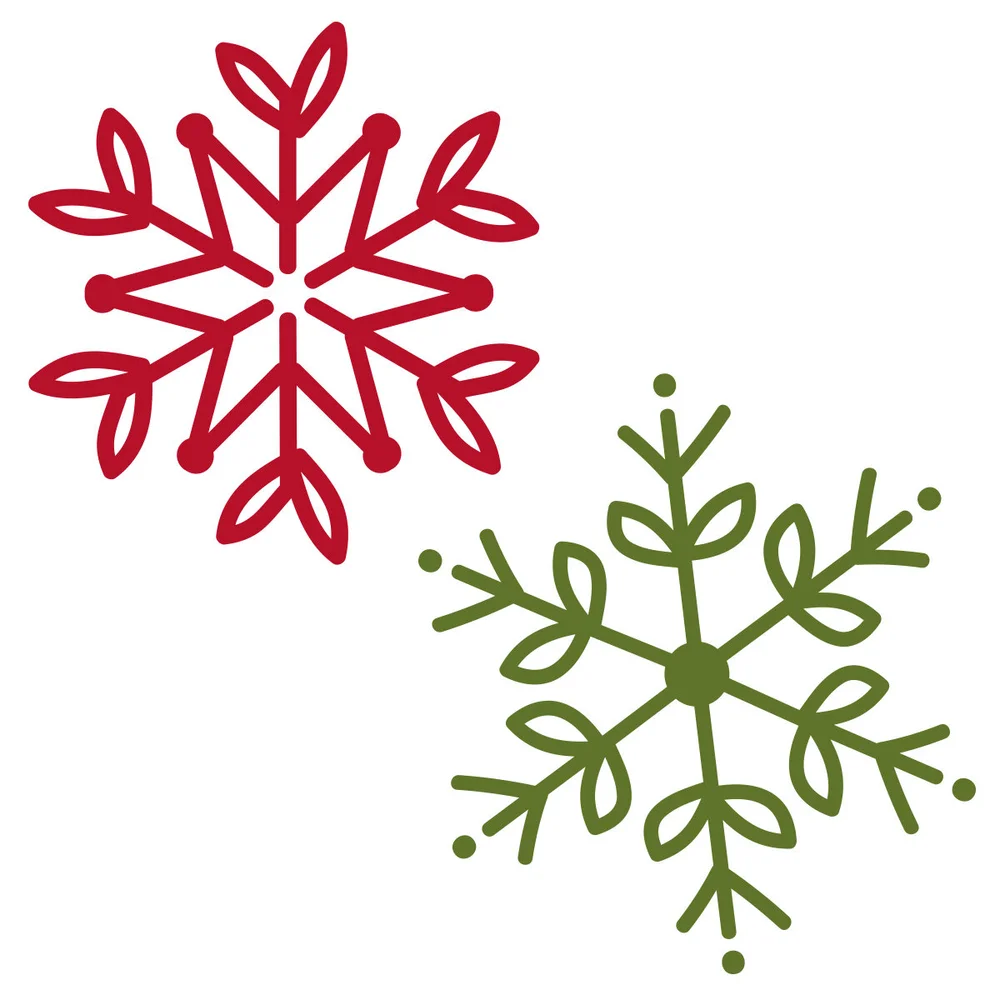 Red And Green Snowflake Clipart