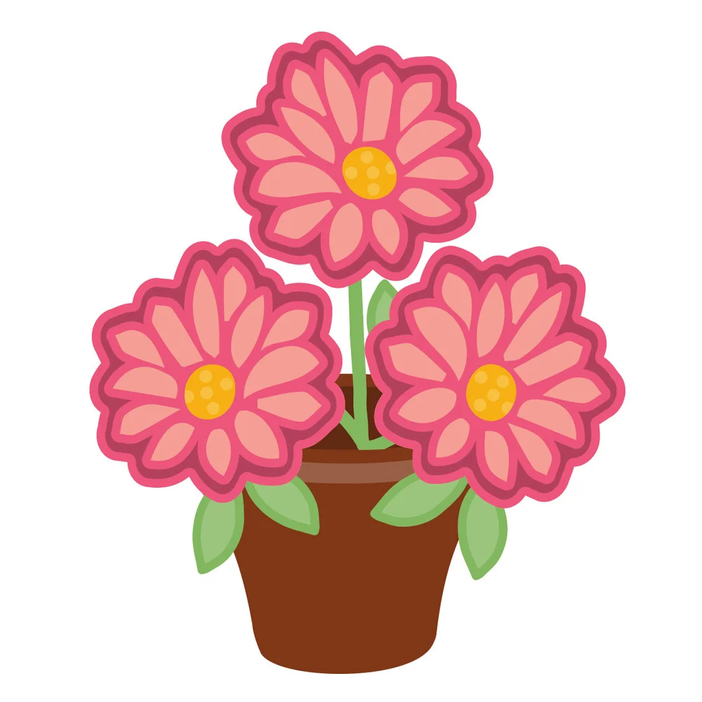 Pink Flower Pot Clip Art