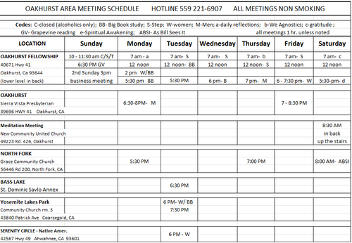 ALCOHOLICS ANONYMOUS-OAKHURST