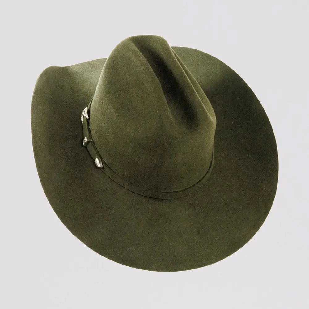 Olive Cattleman Felt Cowgirl Hat * Sparkle Ridge