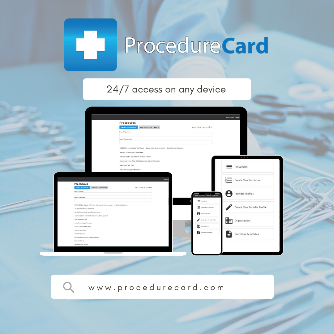 Procedure Card - The Surgical Preference Card App The Preferred ...