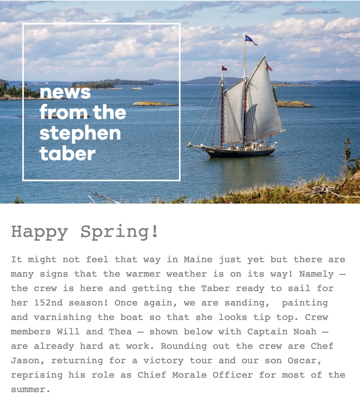 News — Schooner Stephen Taber
