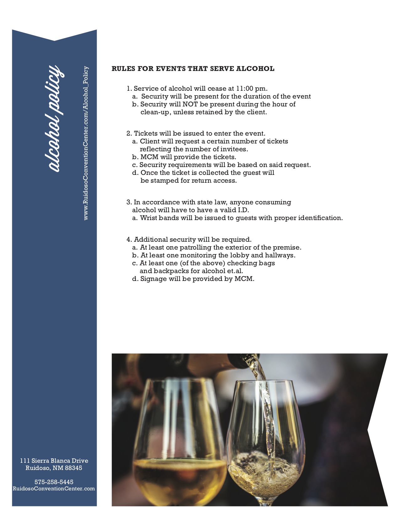Alcohol Policy — Ruidoso Convention Center
