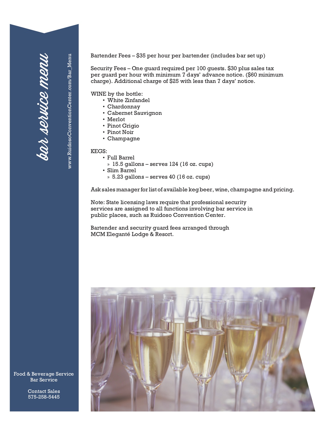 Food and Beverage — Ruidoso Convention Center