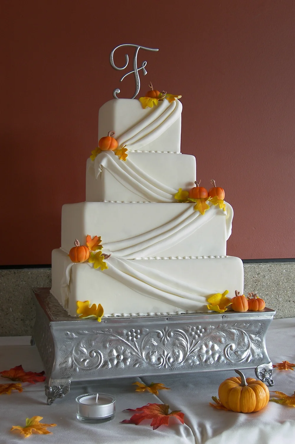 Square Fall Wedding Cakes