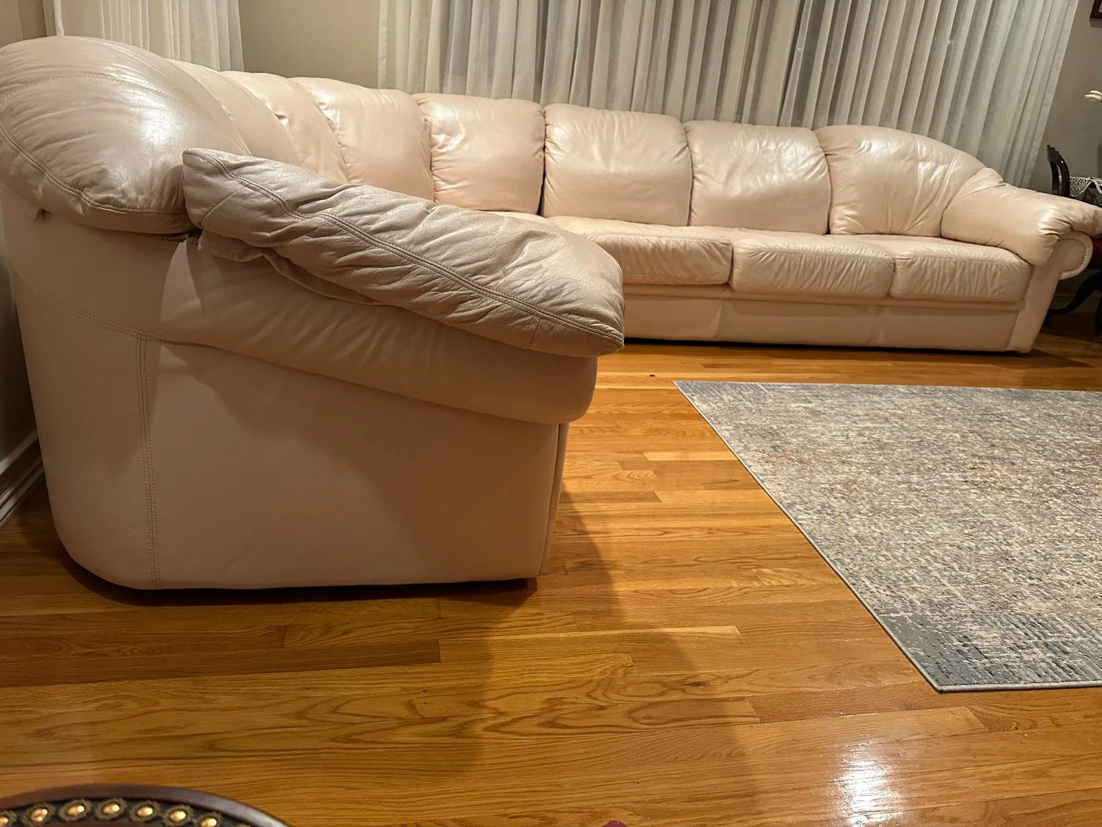 Natuzzi ivory genuine leather sectional — Furniture Matchmaker