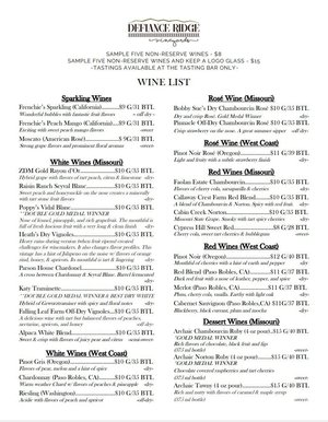 WINE — Defiance Ridge Vineyards
