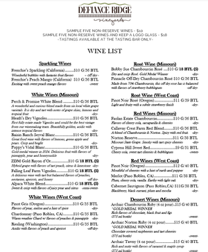 Wine — Defiance Ridge Vineyards