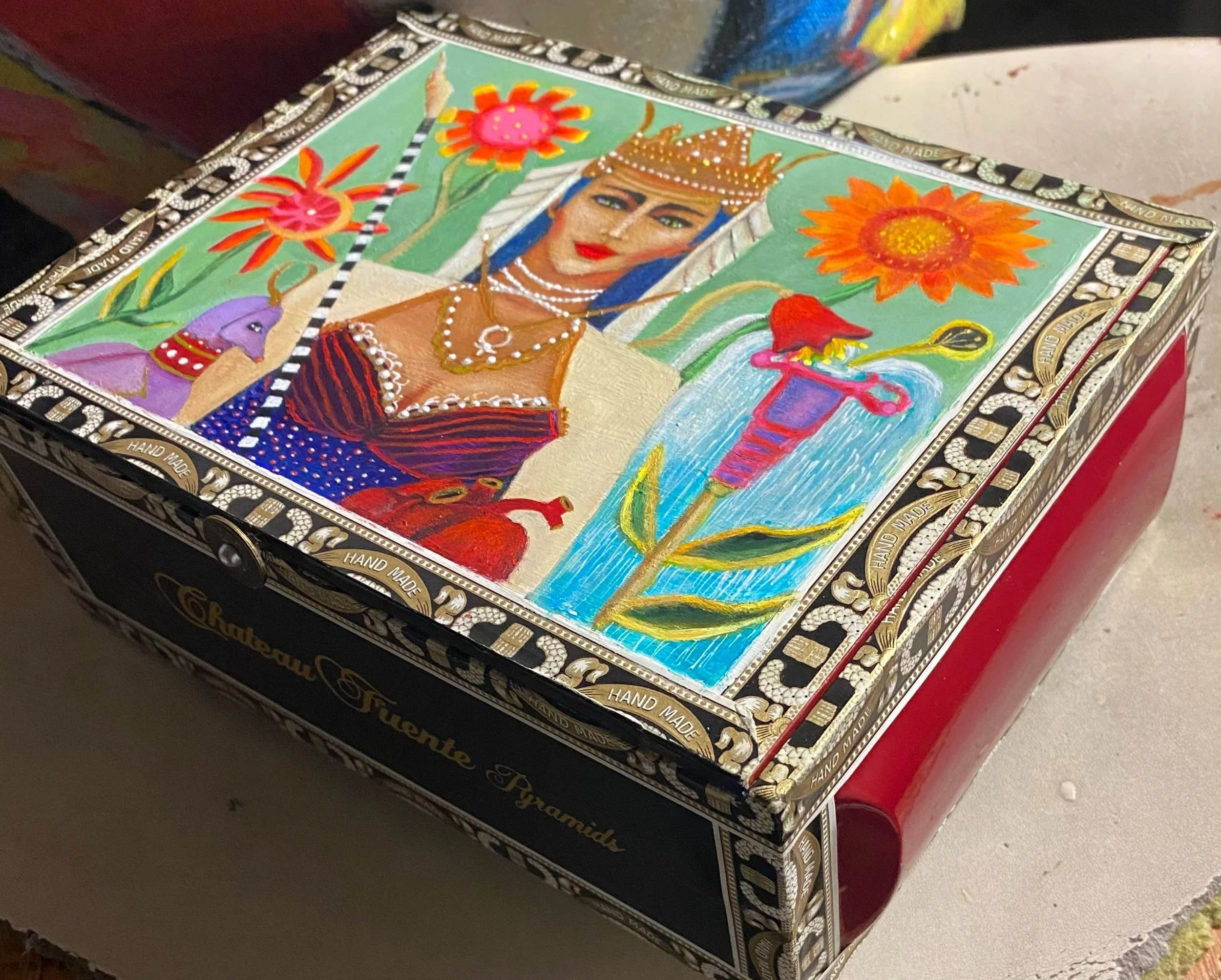 hand-painted cigar boxes — ART BY ISABEL