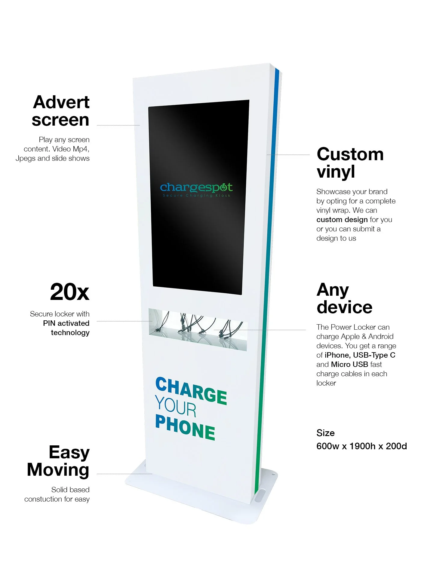 Power Stand - Mobile Phone Charging Stand - Chargespot UK