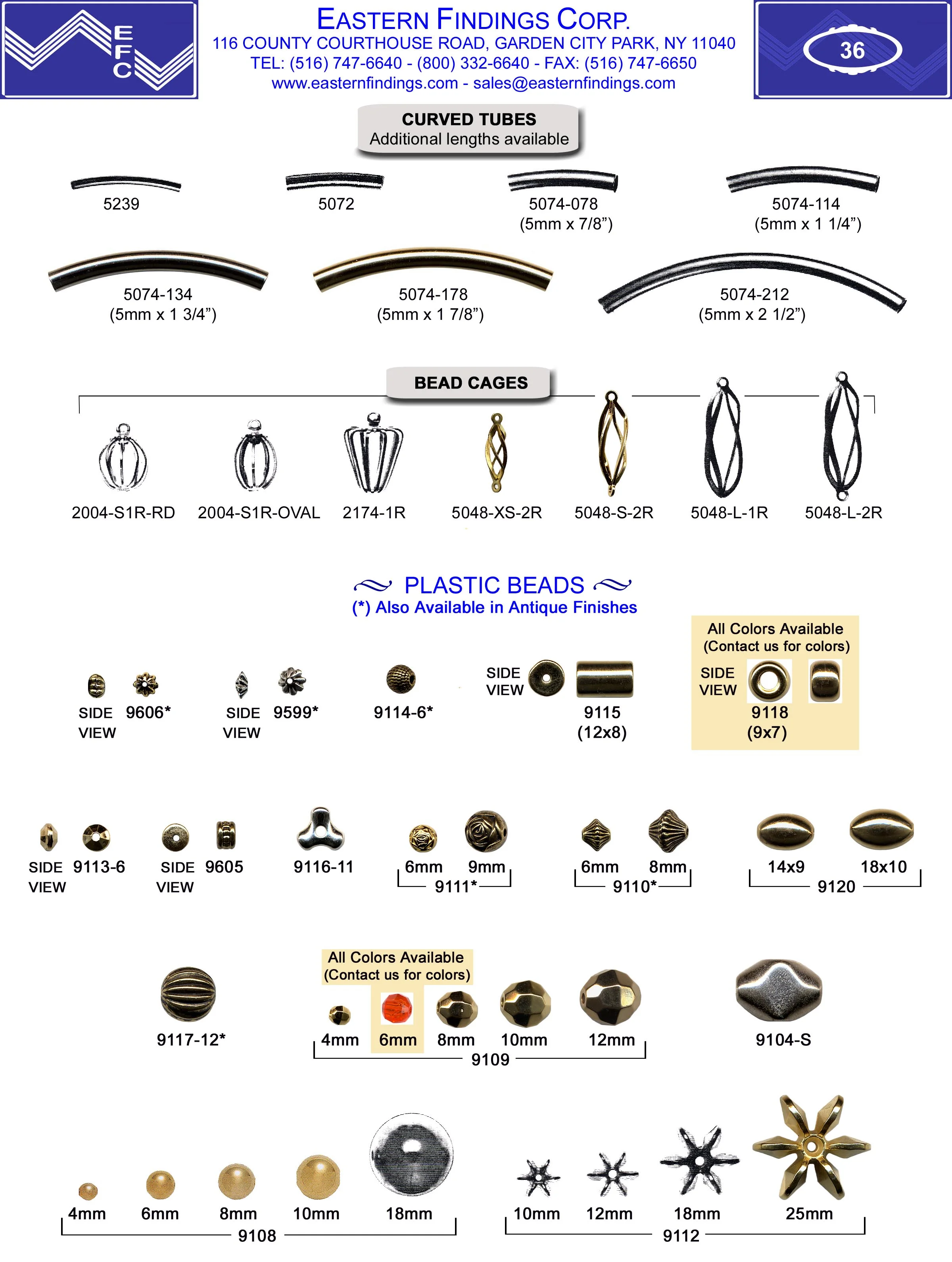 Beads — EASTERN FINDINGS CORP.