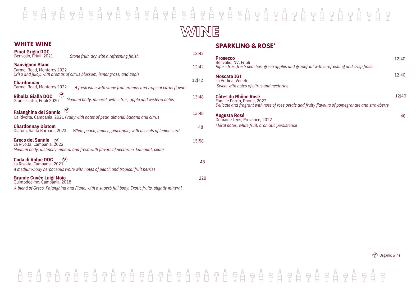 Menu — Monzu Fresh Pasta