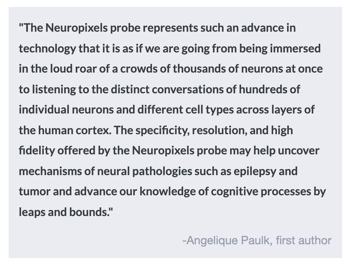 The Use of Neuropixels Probes in Humans — BrainPost | Easy-to-read ...