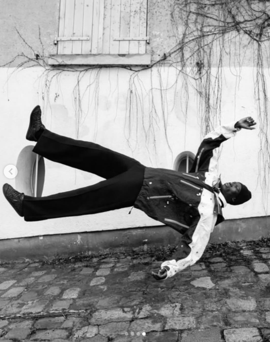 3 Fashion Images Of A Man In A Business Suit Levitating — KOLOR MAGAZINE