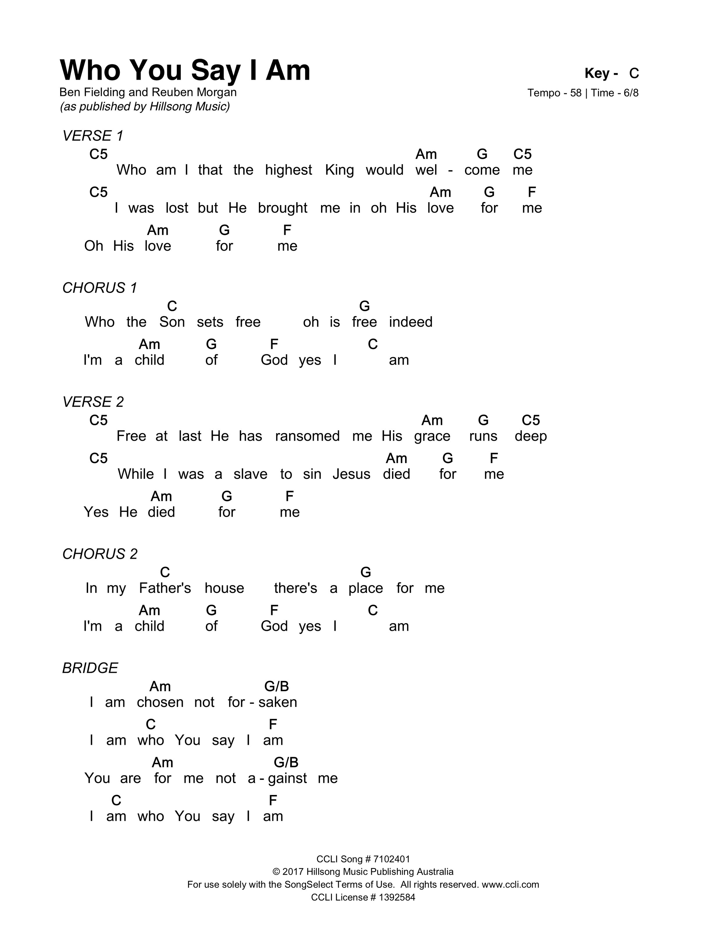 Jesus Said It Chord Chart