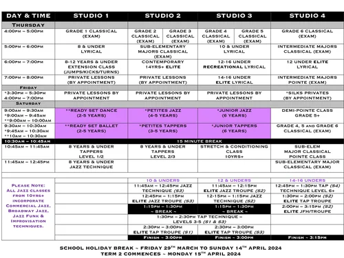 2024 Timetable — THE PERFORMANCE COMPANY