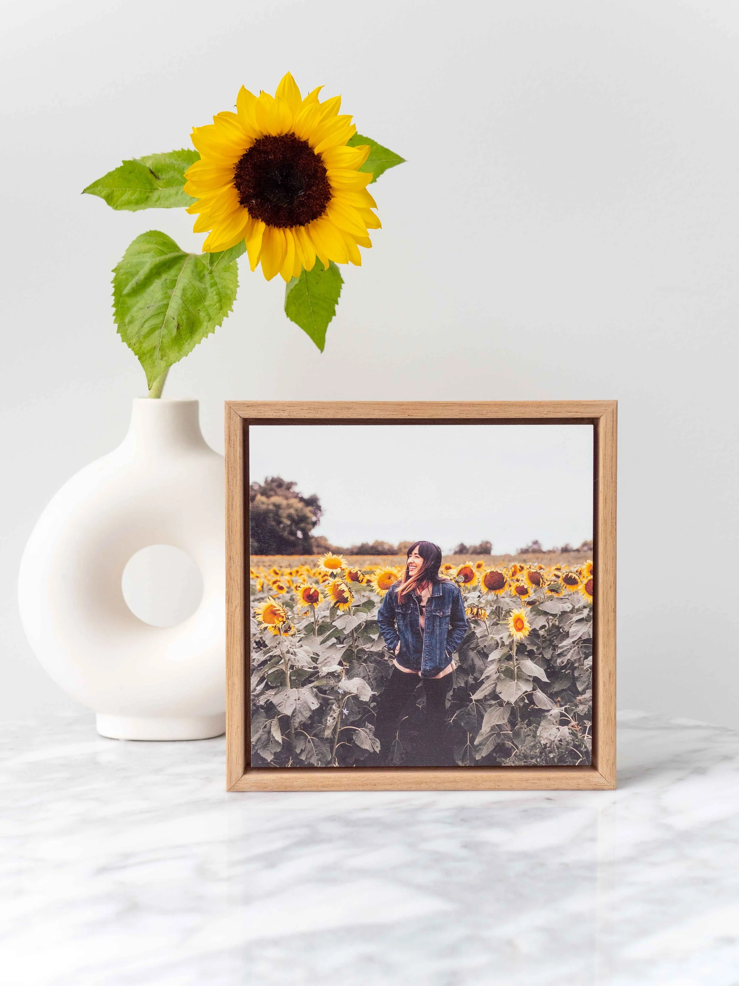 Square Wood Photo Block Giftset
