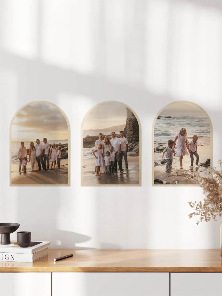 Large Arch Wood Photo Block Set
