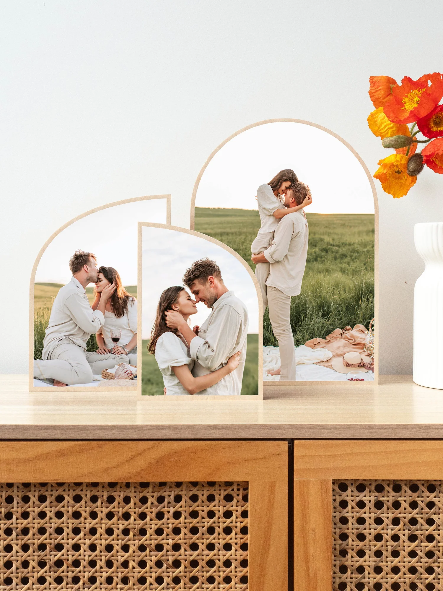 Large Arch Wood Photo Block Set